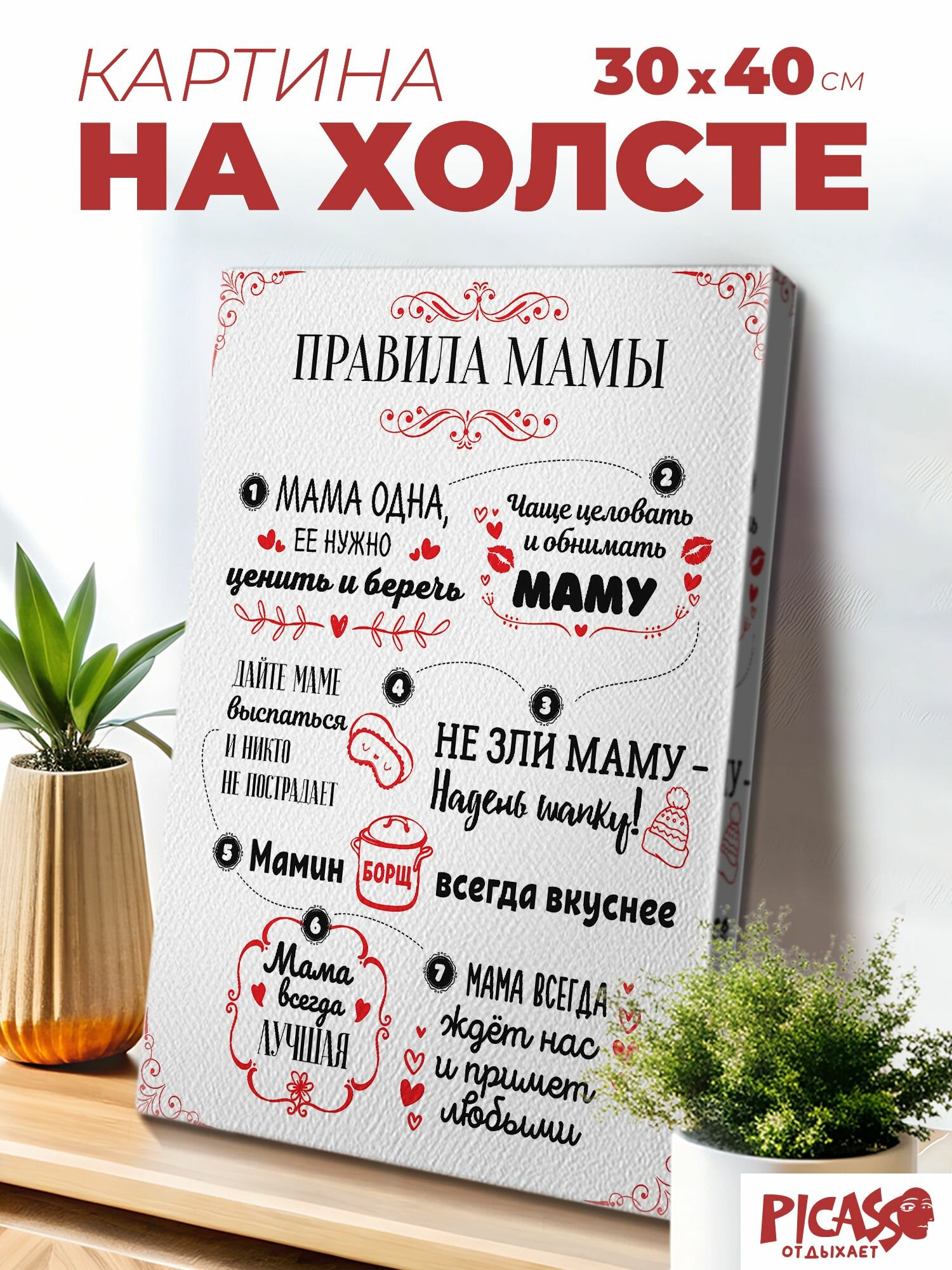 Картина на стену правила мамы