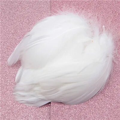 Окрашенные гусиные перья SWANFeathers 4-15 см Белый, DZP 50P 9-14cm, White
