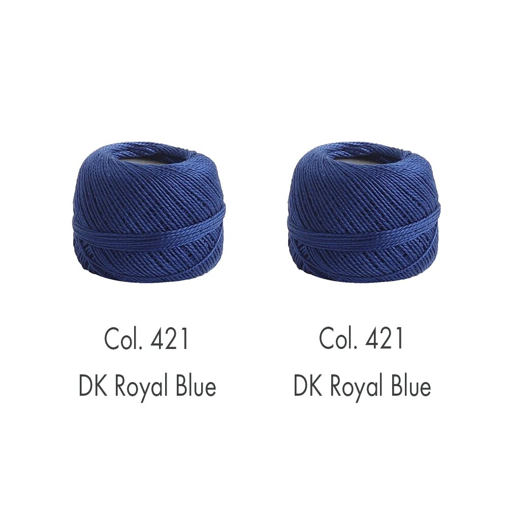 Rhapsody #8 жемчужная хлопковая нить для рукоделия Синий, 2pcs Col 421