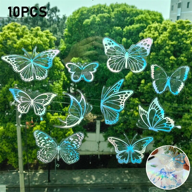 Наклейки бабочки на окно 10шт, Цвет: RPS154-10PCS