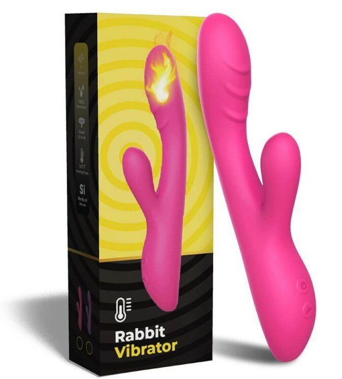 Вибратор "Rabbit vibrator" с легким подогревом головки и c клиторальным стимулятором