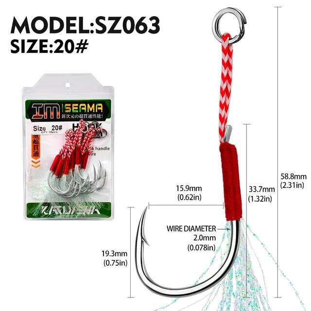 PRO BEROS Ассист крючки для нахлыста 11#-20#, 10 шт size20-Silver