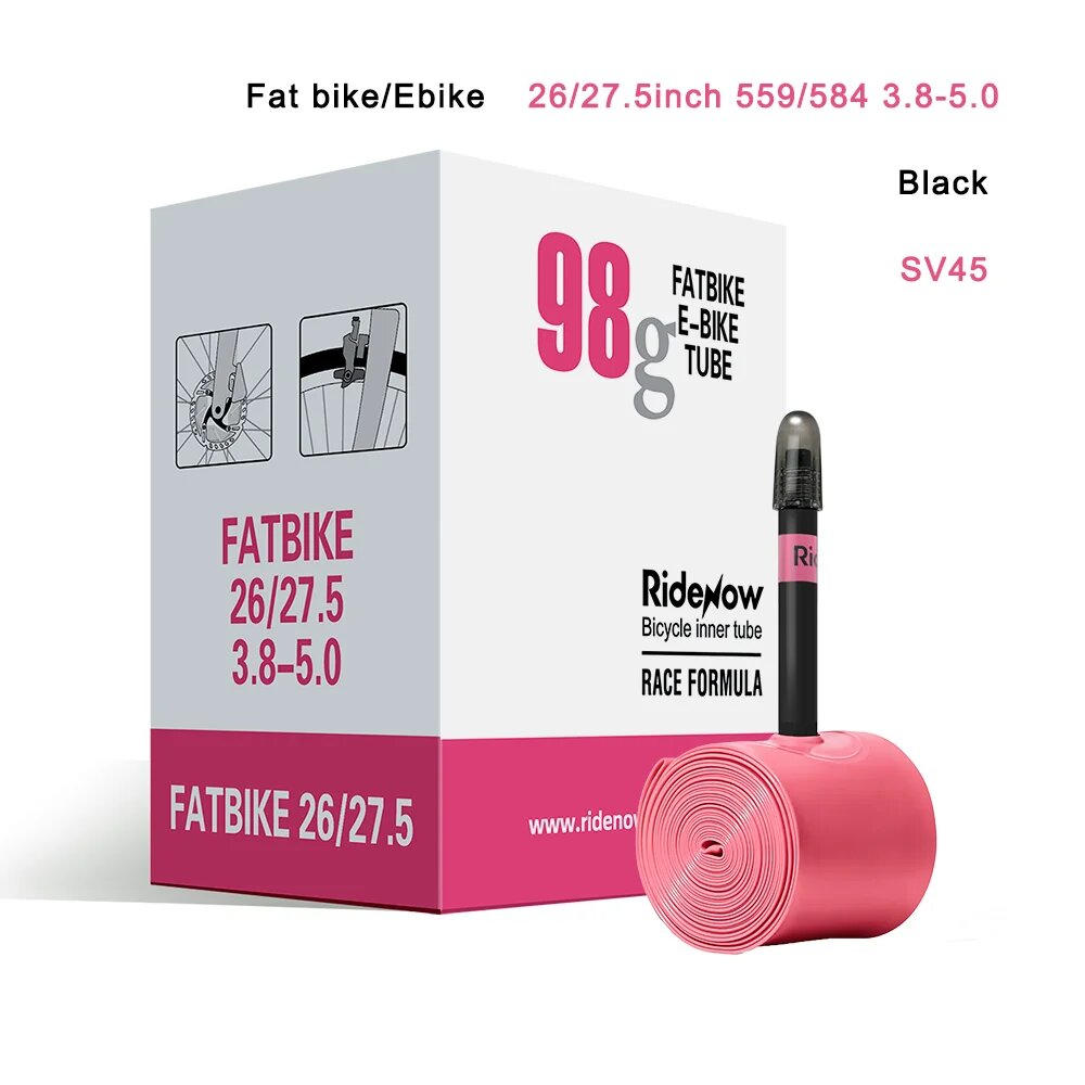 RideNow внутренняя камера для Fatbike 26-27.5 дюймов 98G26 SV45 BLACK