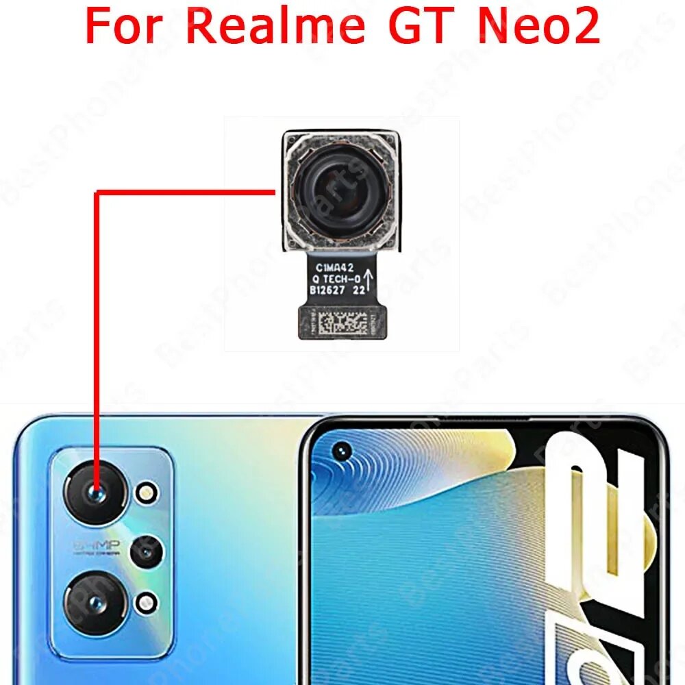 Камера для Realme GT Neo 3 3T Neo2 2 Neo3 Neo3T, задняя часть селфи, большой вид сзади, GT Neo2 Main