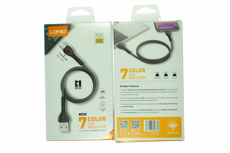 Кабель USB Micro USB LDNIO LS481 светящийся 7 цветов
