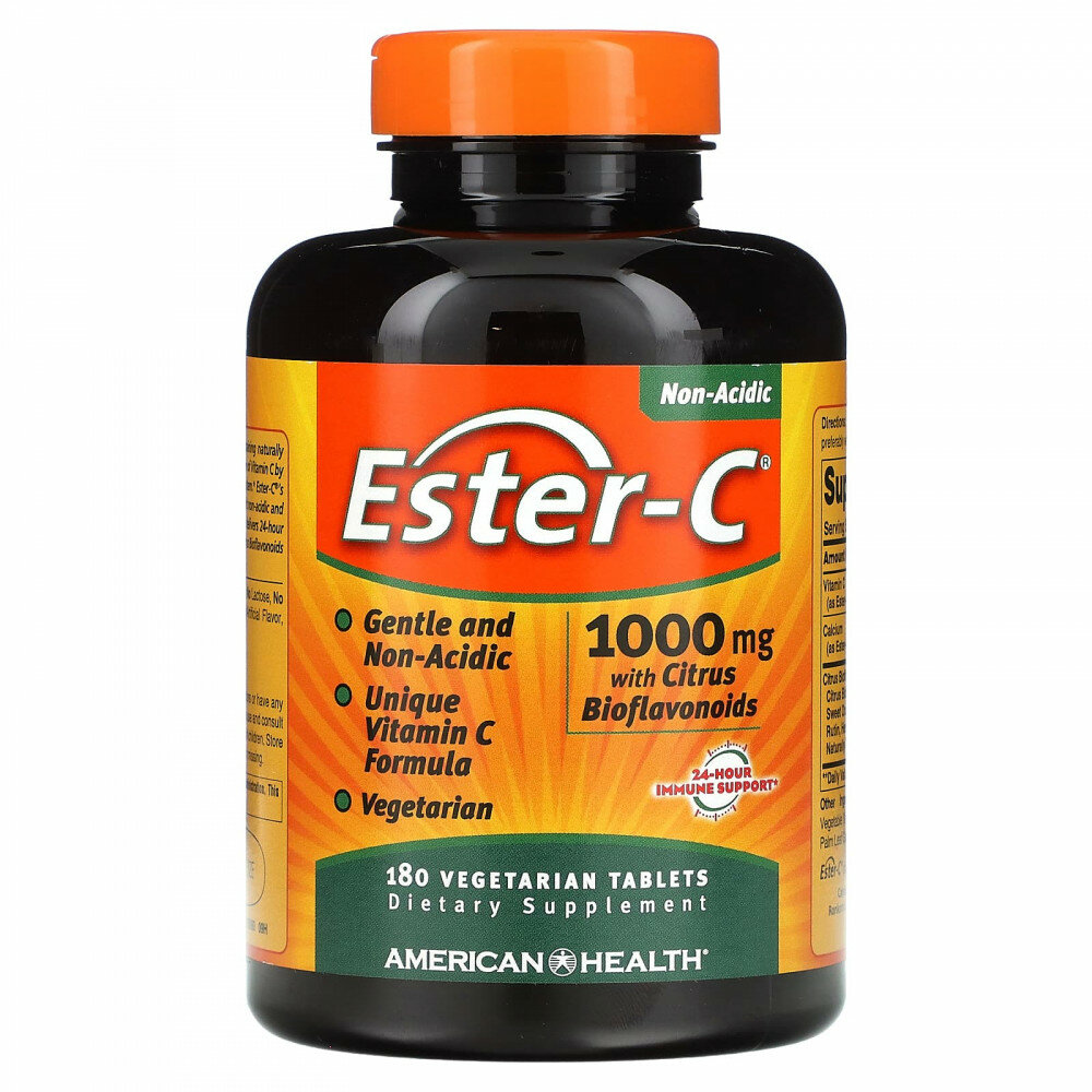 American Health, Ester-C® с цитрусовыми биофлавоноидами, 180 вегетарианских таблеток