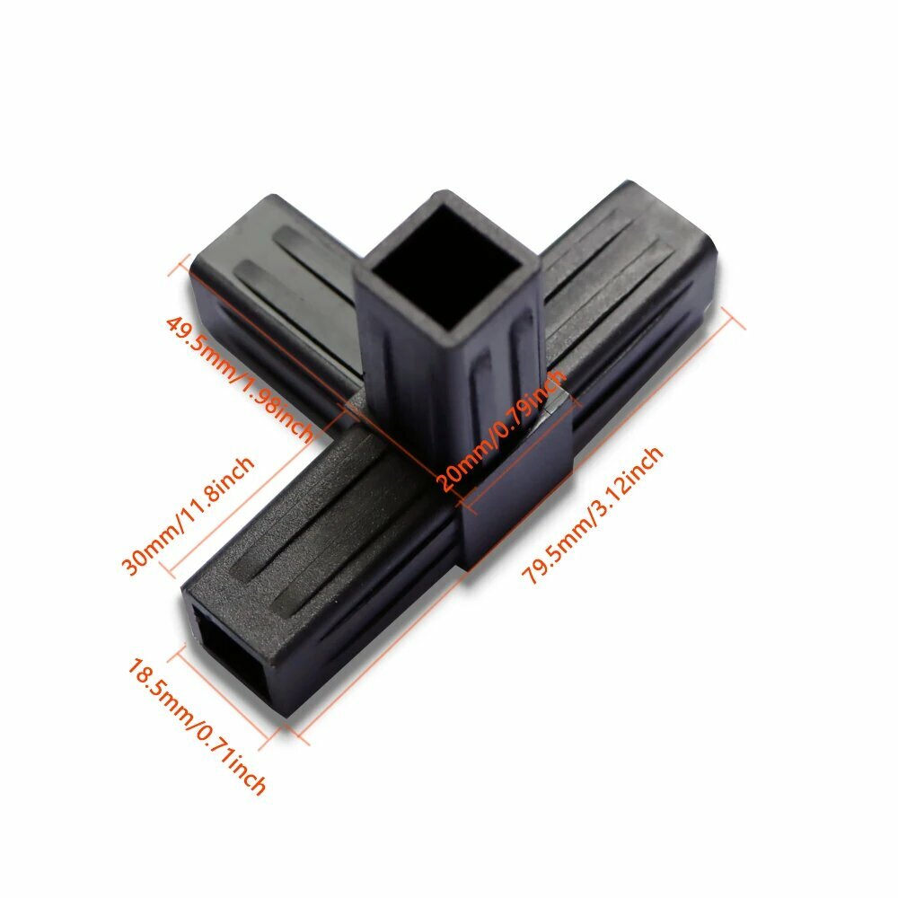 Крестообразные квадратные фитинги для труб 20x20 2K20MM 1PCS