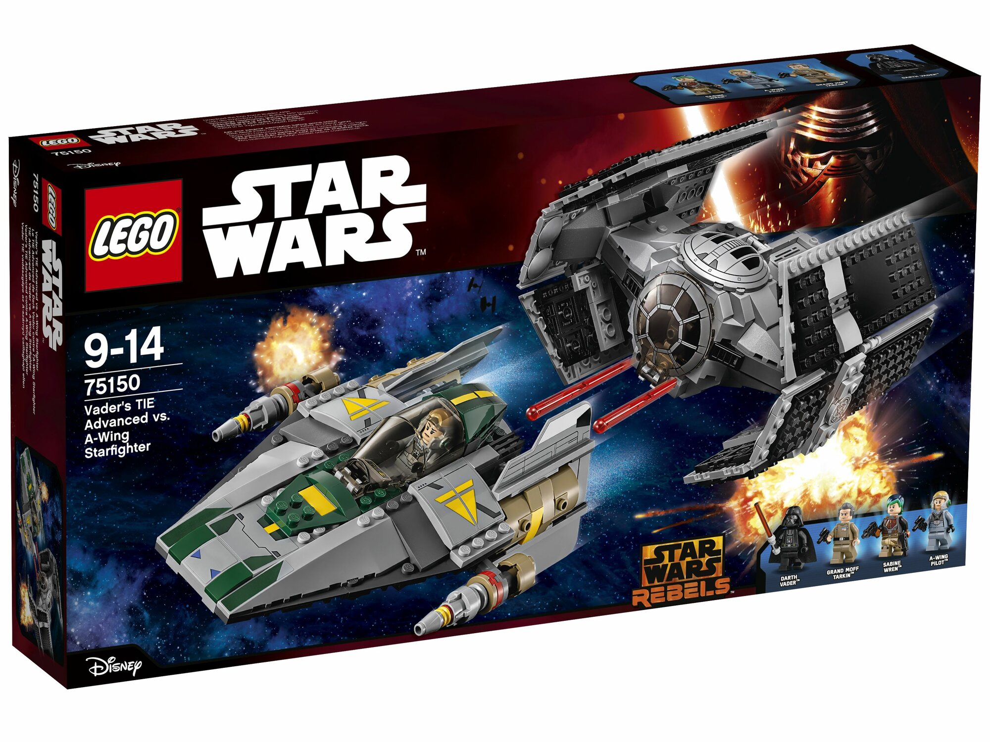Конструктор LEGO Star Wars 75150 Vader's TIE Advanced vs. A-Wing Starfighter (Истребитель СИД Дарта Вейдера против Звёздного Истребителя A-W) 2016 год