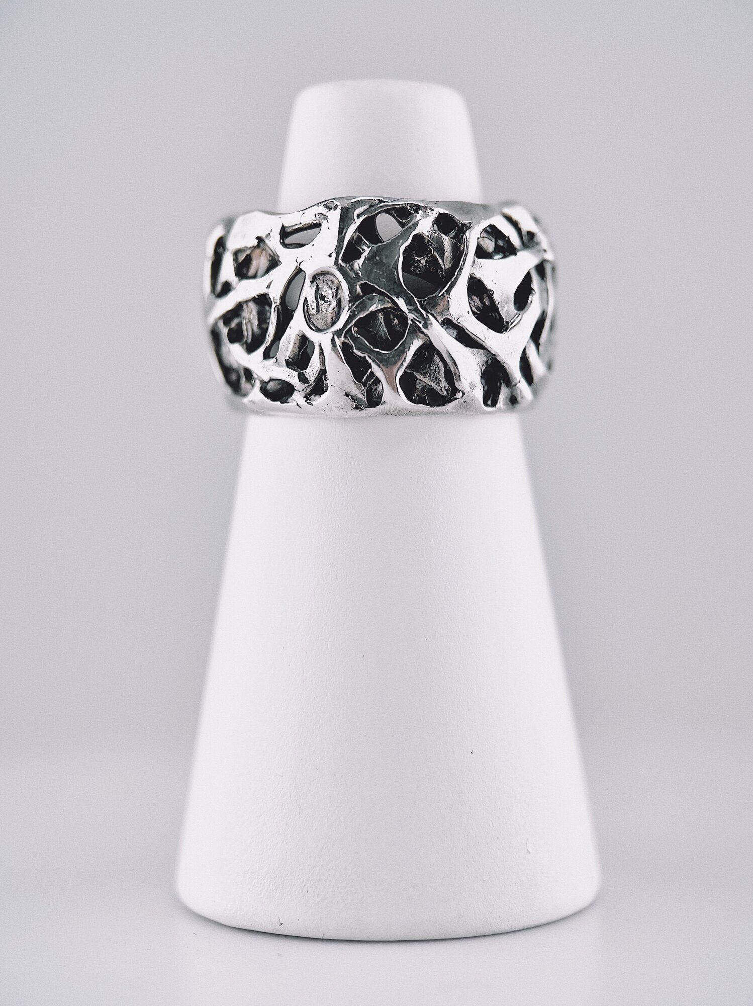 Перстень, серебро, 925 проба, оксидирование