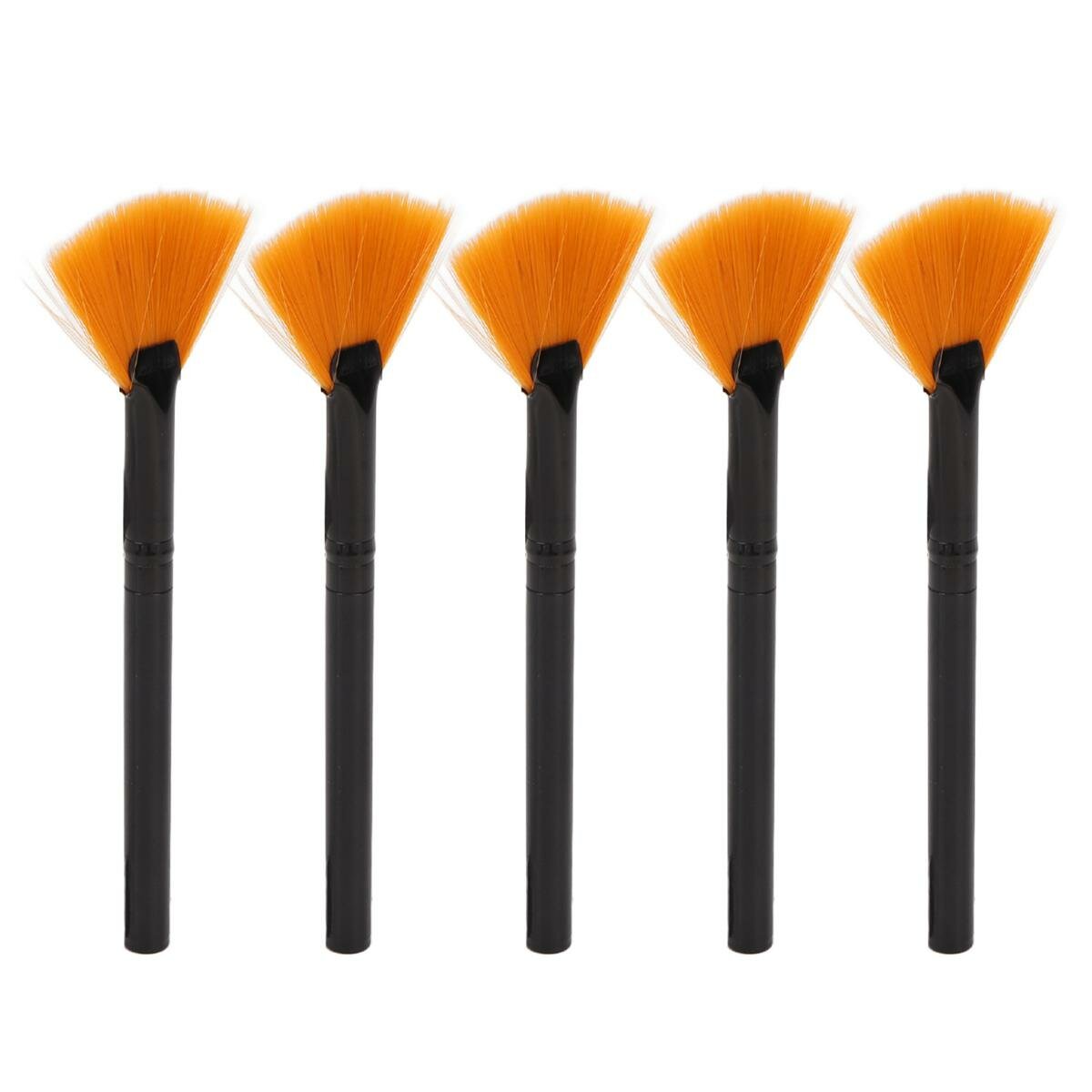 Hao Kan 5 шт. веерная кисть для маски с длинной ручкой, мягкий аппликатор для лица для грязевых румян и гликолевого пилинга