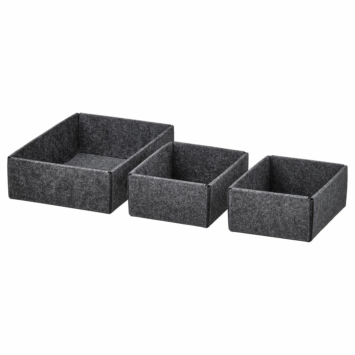 Коробка, 3 шт, серый UPPDATERA IKEA 205.441.85