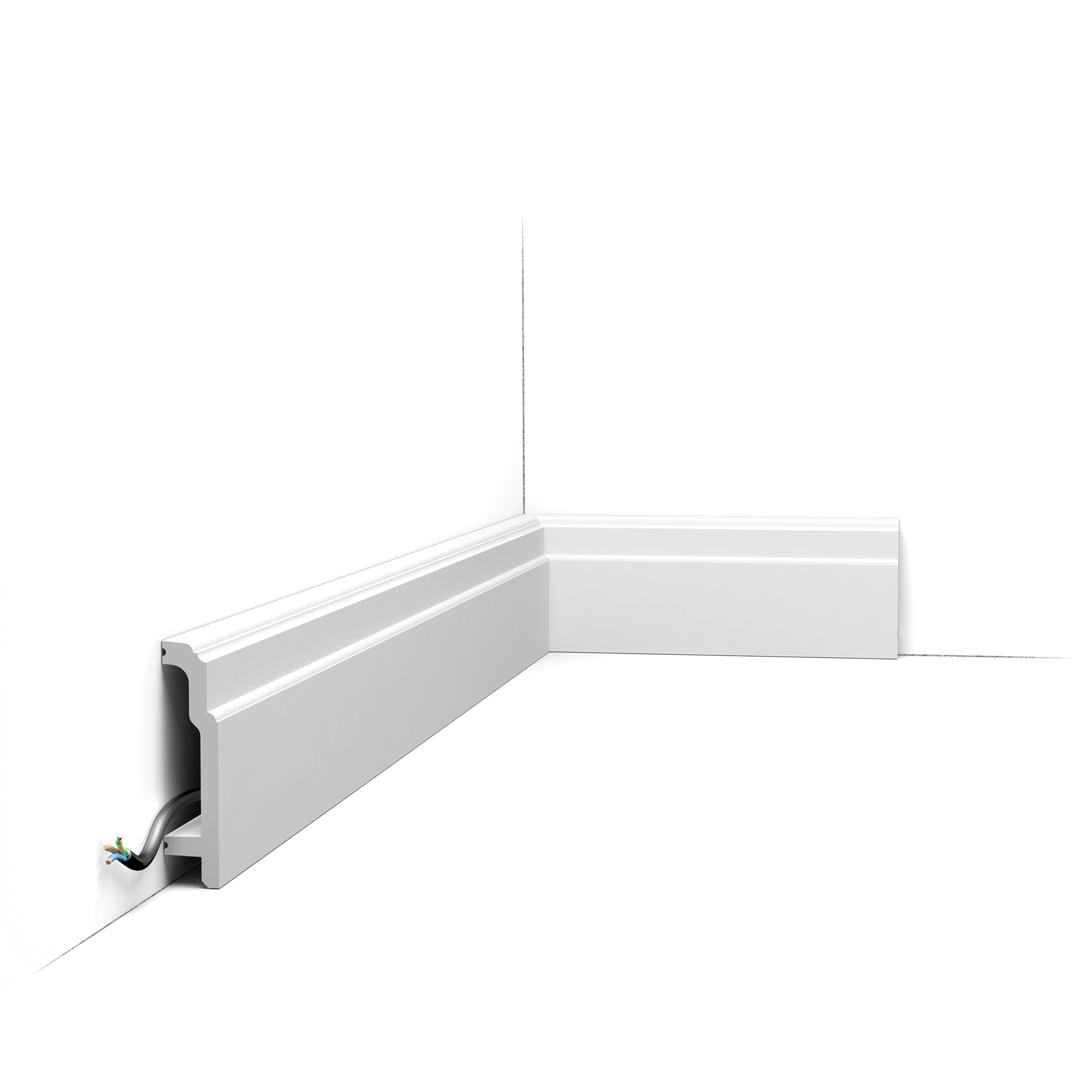 Плинтус ORAC Decor SX155, дюрополимерный, влагостойкий, ударопрочный, под покраску, длина 2 метра, 1 шт.