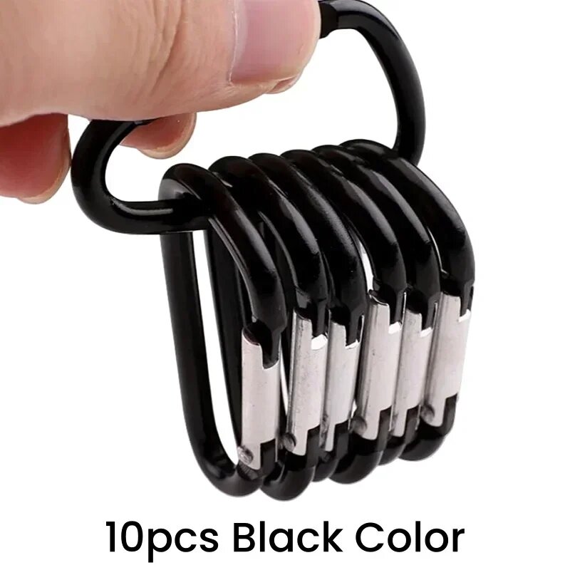 Набор карабинов из алюминиевого сплава 10 шт. 10pcs Black Color