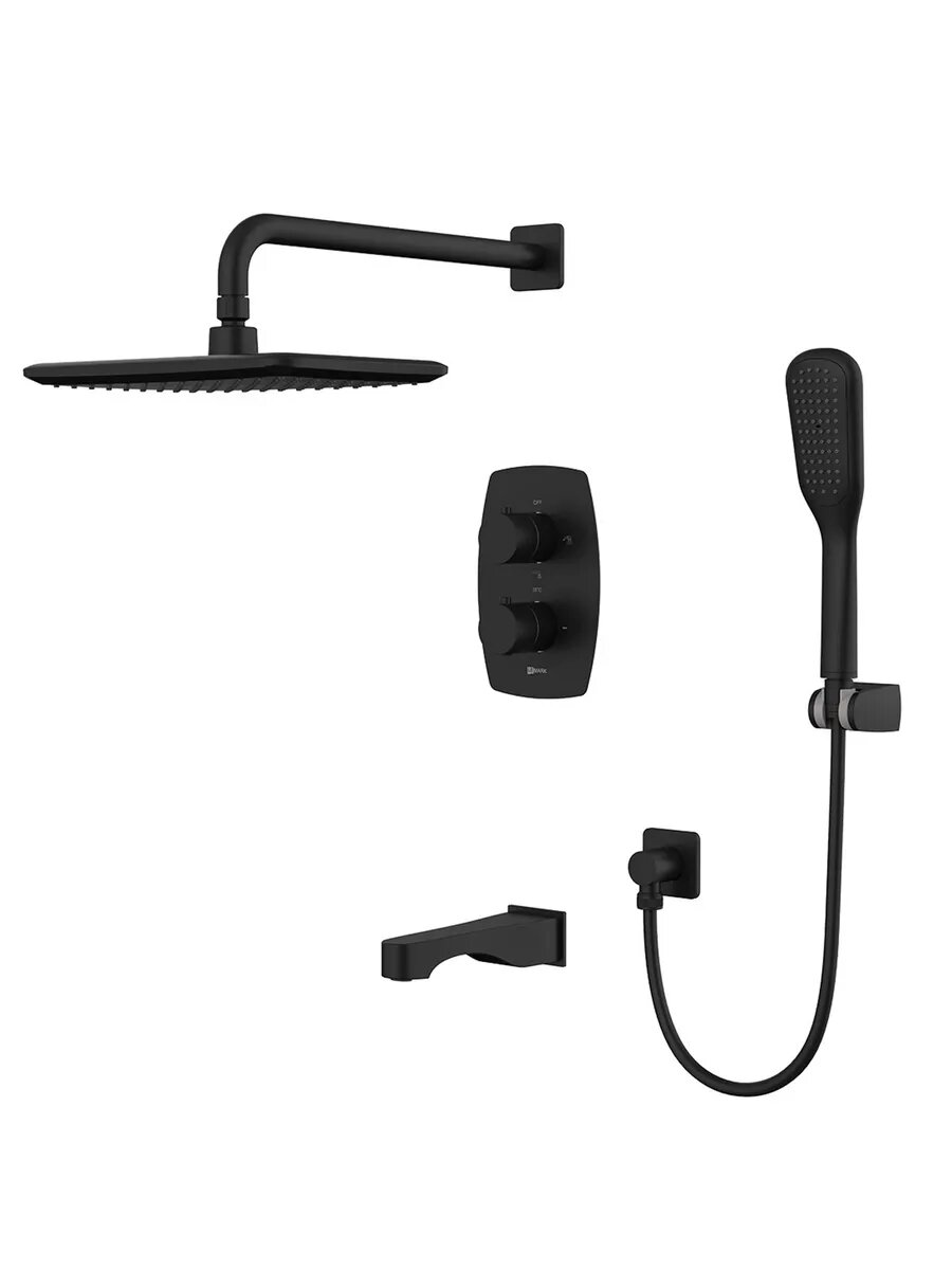 Смеситель Lemark LM7242BL для ванны и душа термостатический