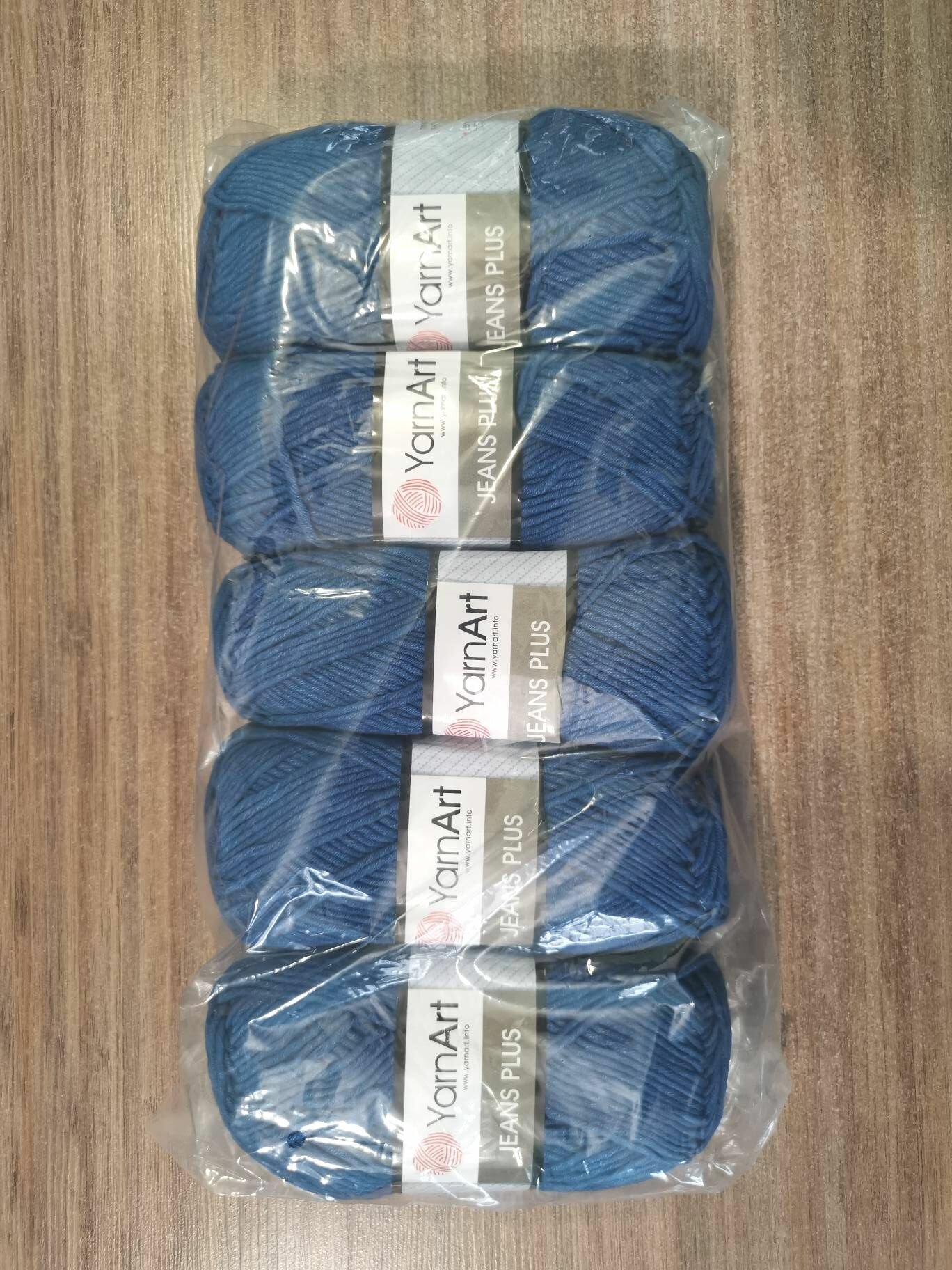 Пряжа Джинс Плюс (Jeans Plus Yarnart) упаковка 5 мотков 100 г. 160 м. 55% хлопок 45% полиакрил цвет 17 джинс
