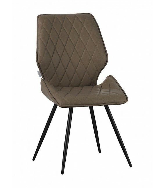 DC233 Стул мягкий поворотный 360, кремовый экокожа, каркас металл, черный круглый