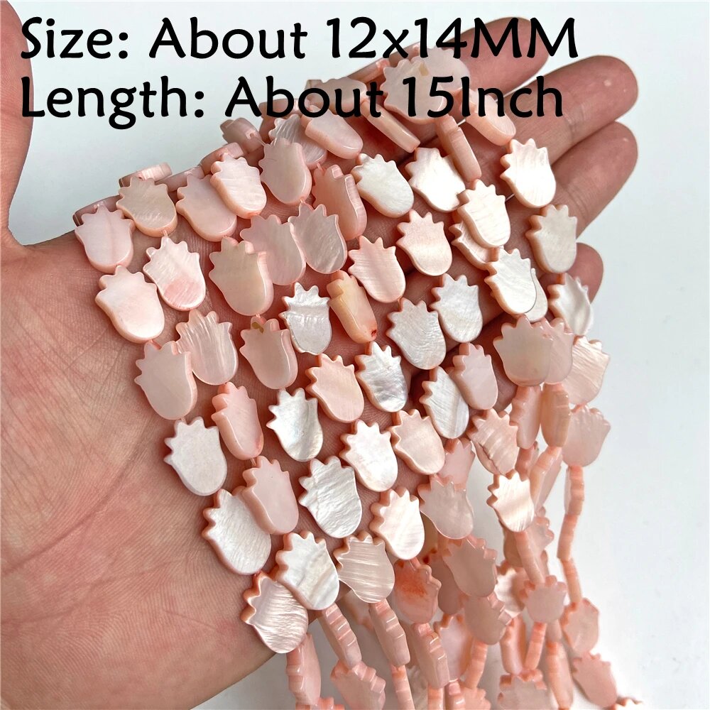 Розовые бусины-ракушки из перламутра Vinswet Розовый, 7 Hand 12x14MM