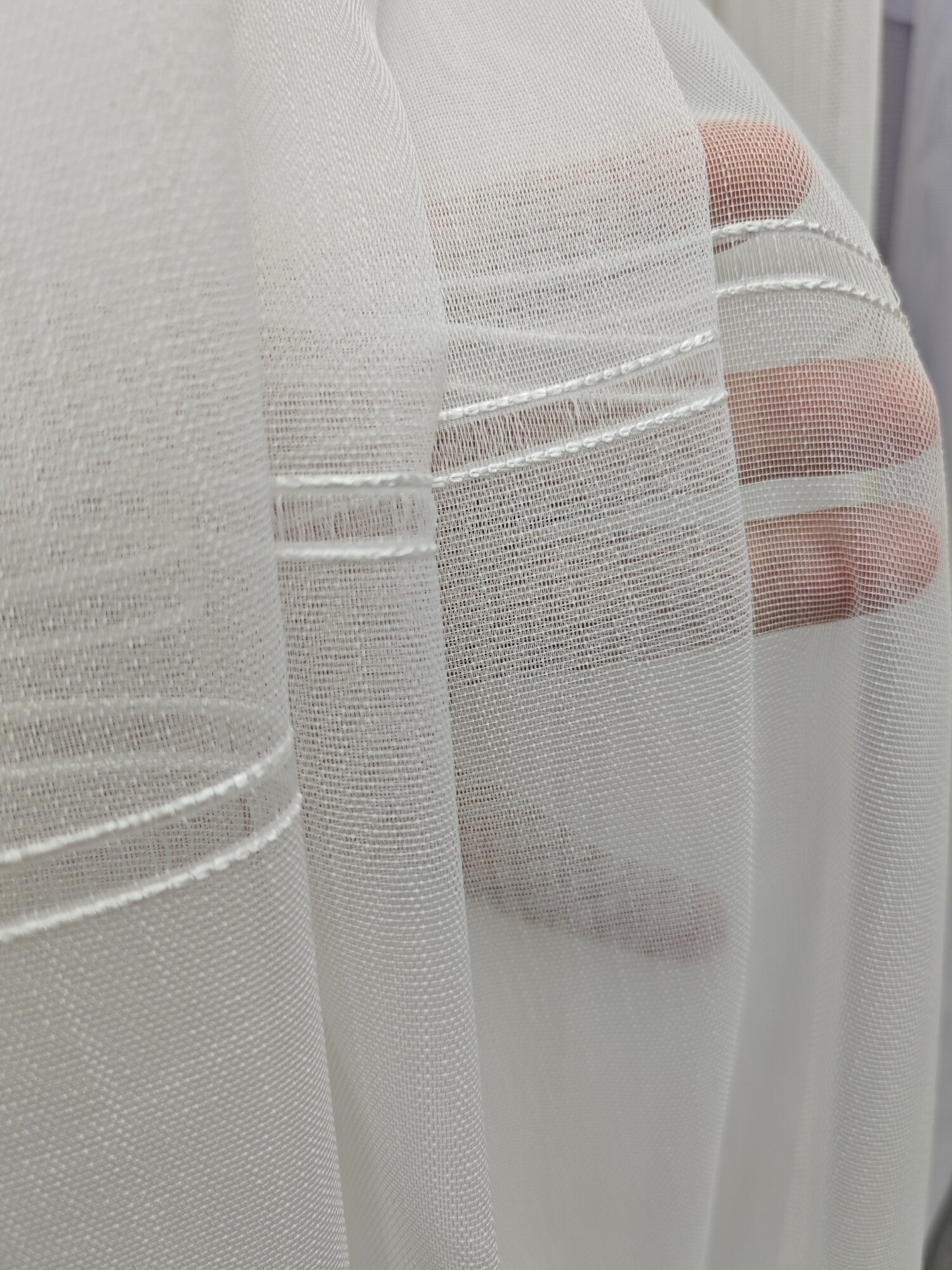 Тюль для пошива на метраж основа бамбук полоски, высота 3, ширина на метраж, производство Турция , цвет айвари.