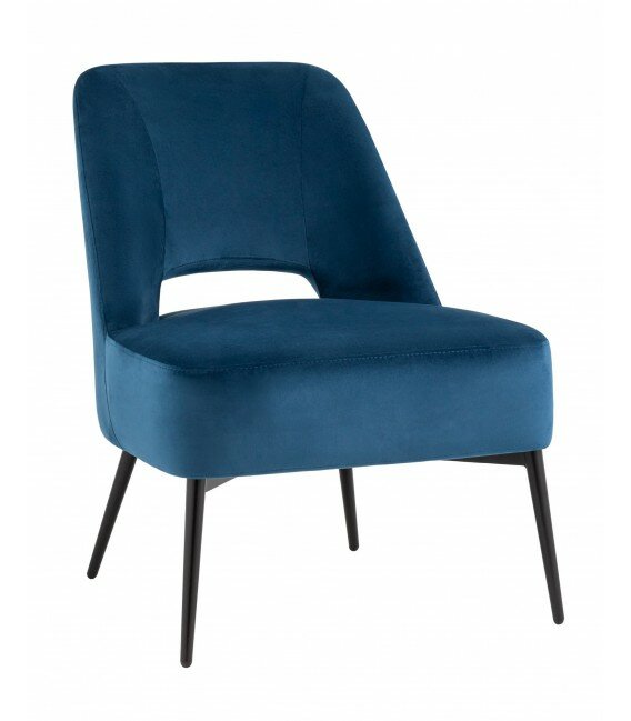 Кресло лаунж Бивона велюр синий
