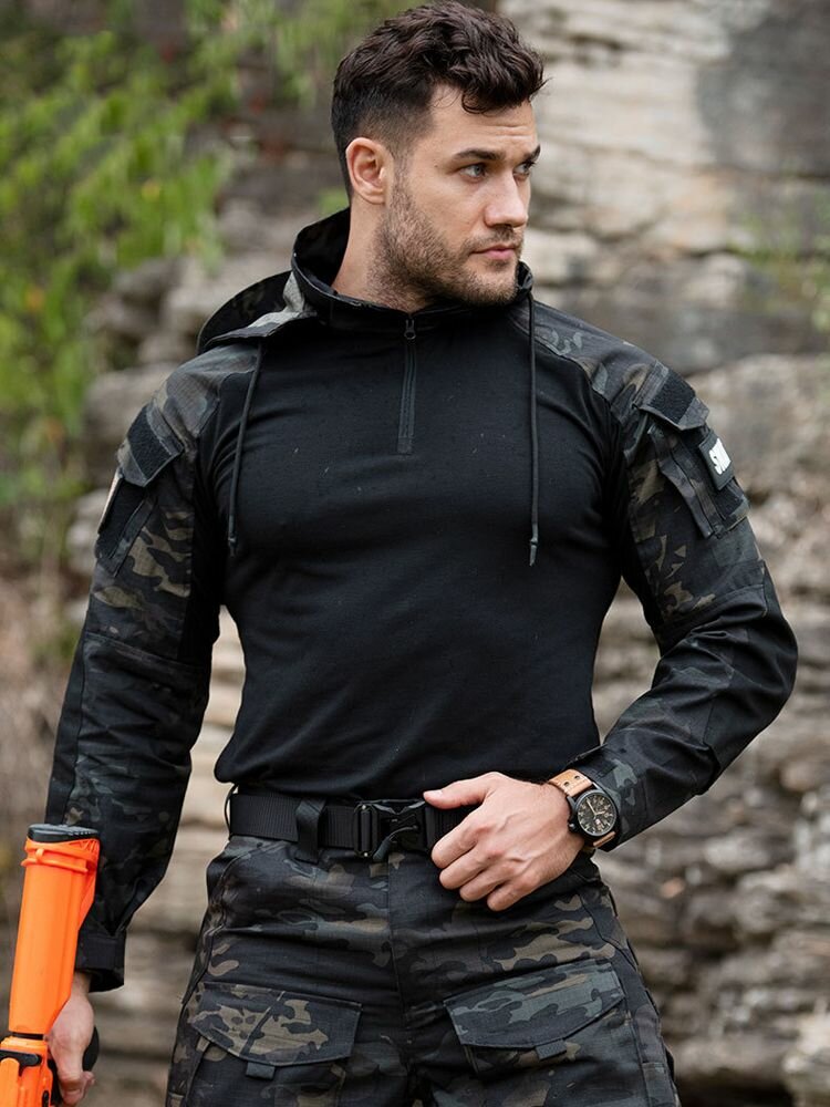 Охотничий Костюм С Капюшоном , Мужская рубашка , Тактическая Футболка