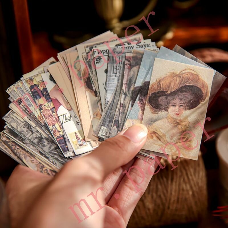 Бумага для скрапбукинга Mr.paper, ретро стиль, набор для творчества 100 листов двух типов бумаги для украшения блокнотов, альбомов и DIY проектов