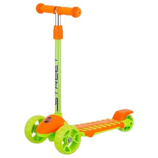 Самокат трехколесный Slider IT42O колеса PU, цвет оранжево-салатовый