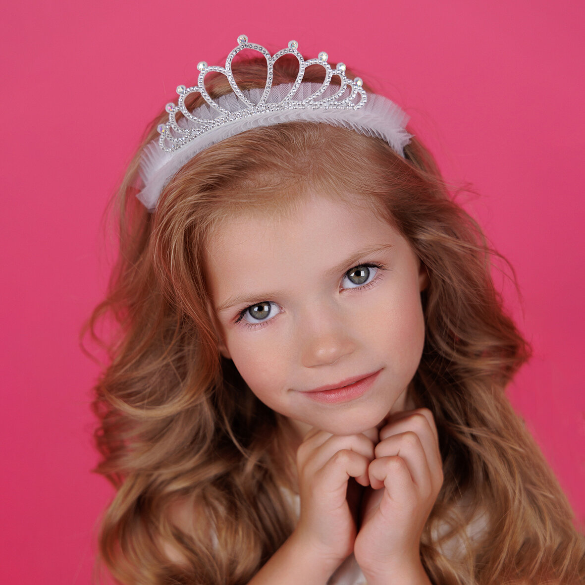 Диадема для девочки белая / Детская корона для девочки принцессы