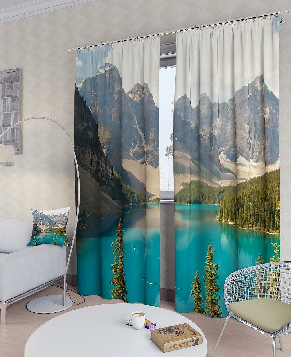 Фотошторы AT HOME Канадская природа высота 260 см, ширина 150 см, крепление - шторная лента