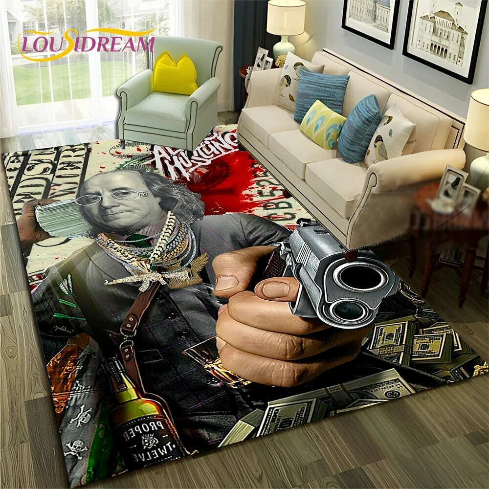 3D ковёр LOUSIDREAM с узором из долларов 80x120cm(31x47in), 4