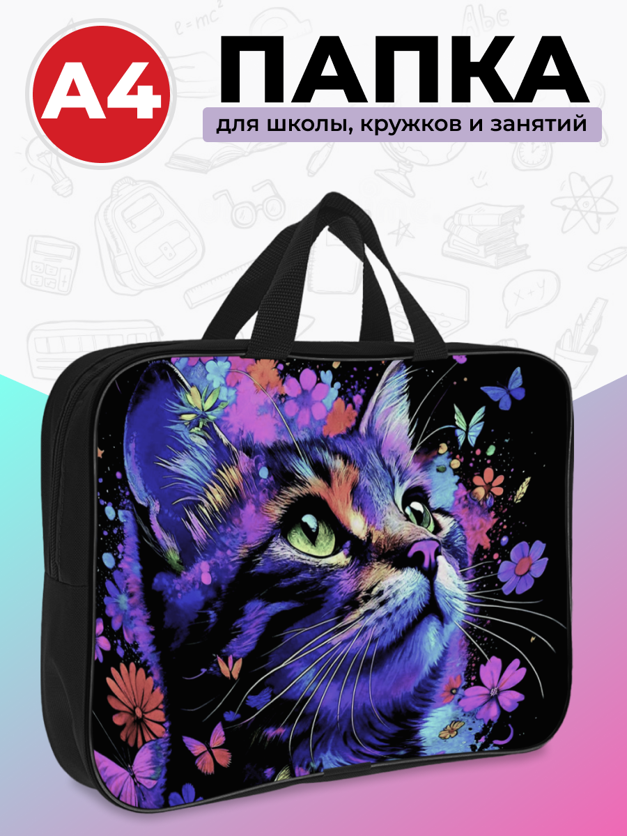 Папка для труда AXLER, А4, с ручками на молнии, 1 отделение, ткань