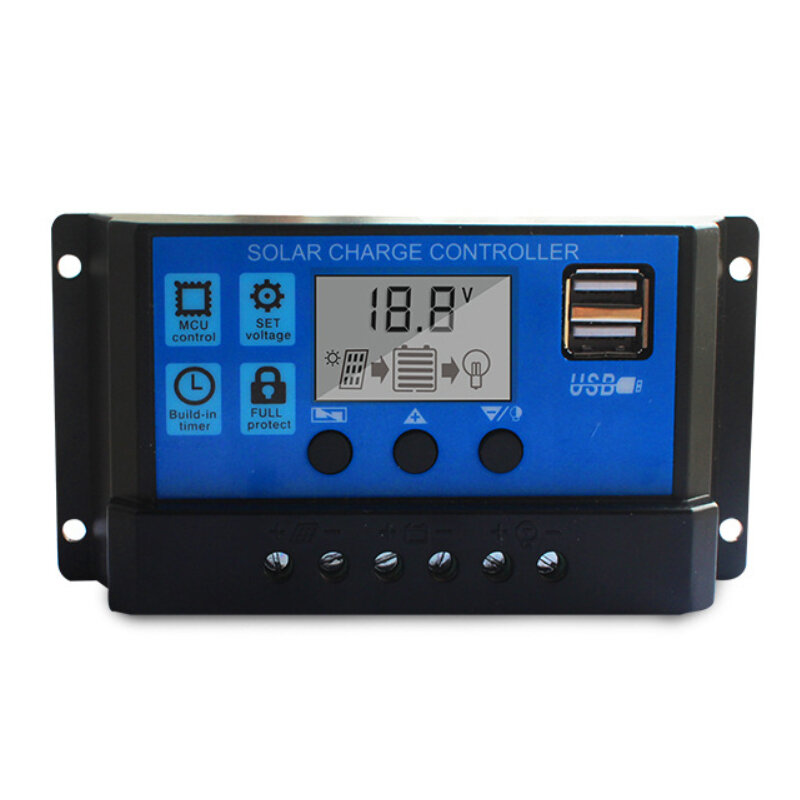 20A Солнечный контроллер заряда 12V/24V Автоматическая идентификация LED дисплей ШИМ Солнечный контроллер заряда батареи