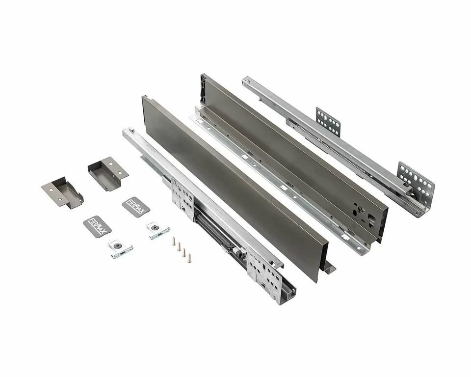 Комплект ящика Firmax Smartline, длина 450 мм, высота 84 мм, Push-to-Open, серый