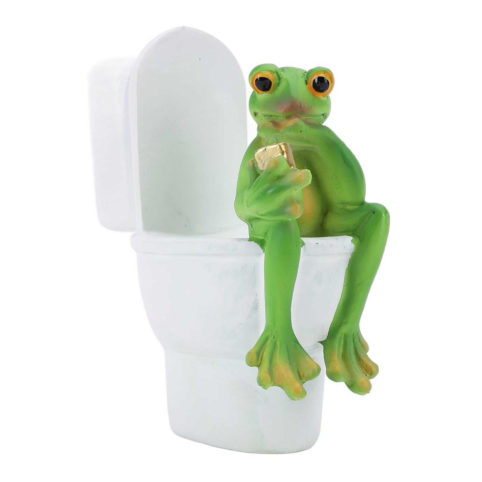 Статуэтка лягушки из смолы, многофункциональное, милое, изысканное, забавное украшение для дома 7313J03 Часы Телефон