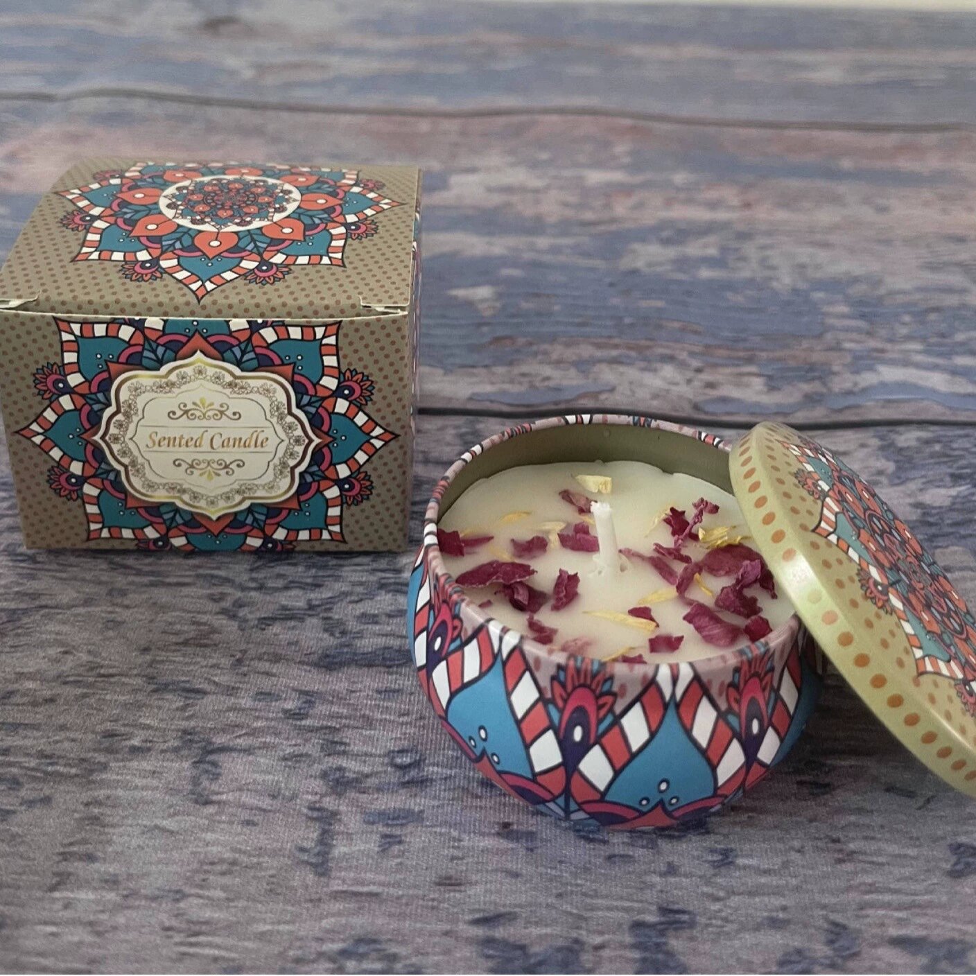 Подарочная коробка для свечей "Элегантная русская классика", соевая, 6х4 см