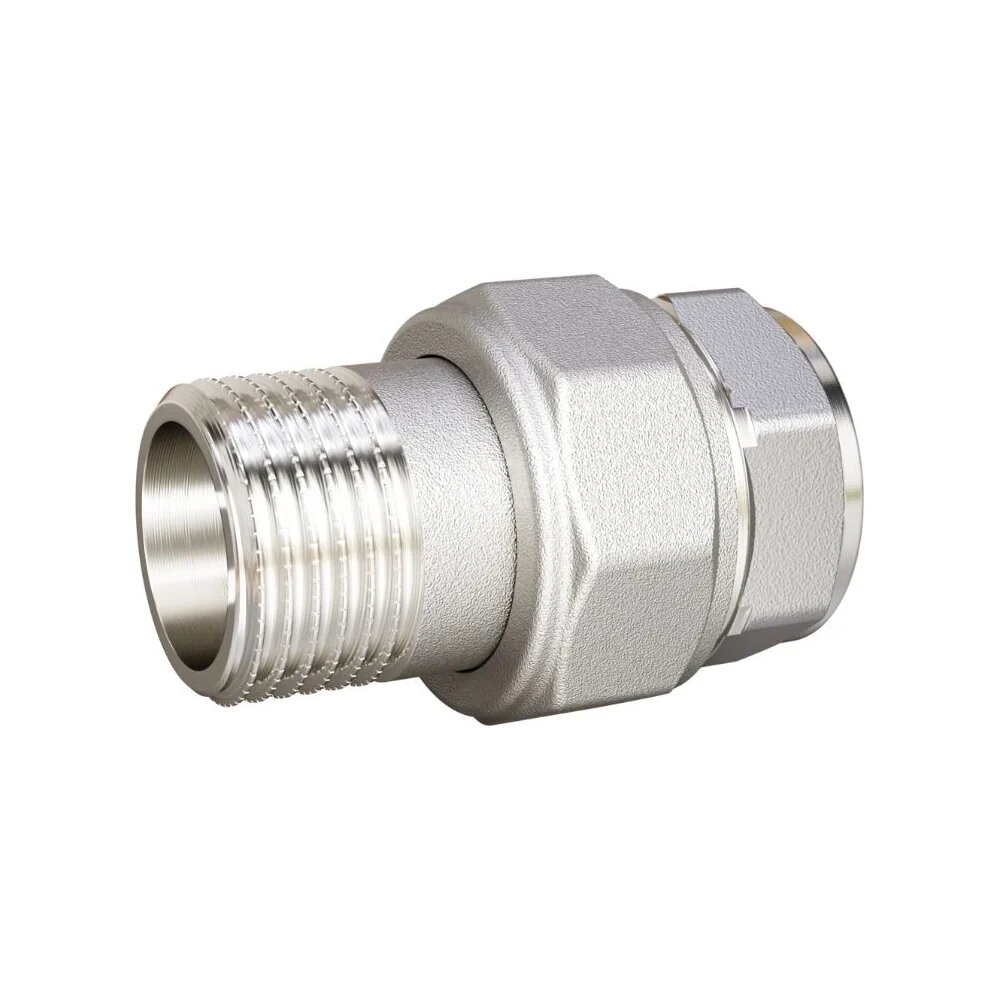 LD Pride Сгон разъемный (американка) DN40 (1 1/2") ВР/НР латунь никель LD.67.530.40