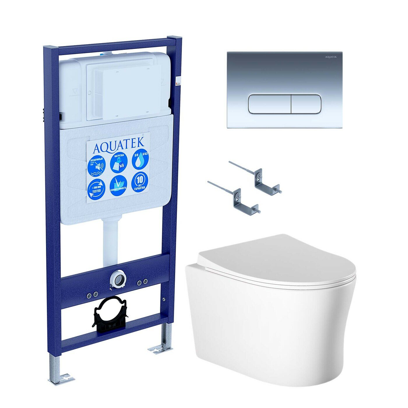 Унитаз с инсталляцией Акватек Ника SET AQUATEK НИКА-017 4в1