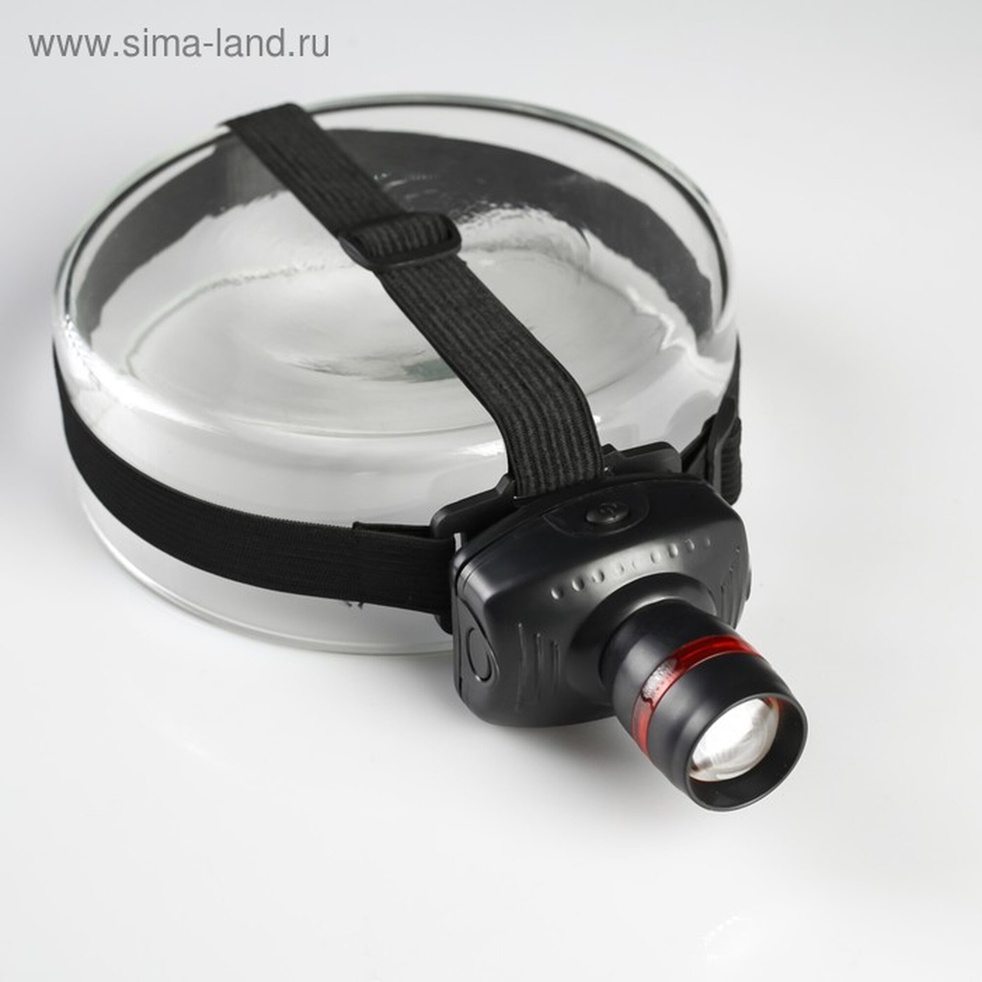 Налобный фонарь Сима-ленд "Дозор", ударопрочный, пластик, 50 лм, 3 режима, черный