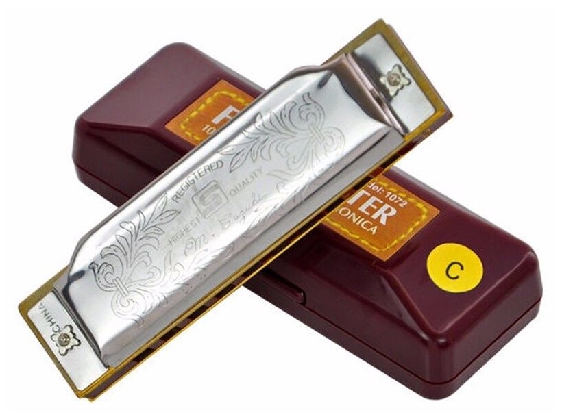 Губная гармошка Suzuki 1072, 10-луночная диатоническая, тональность "C"