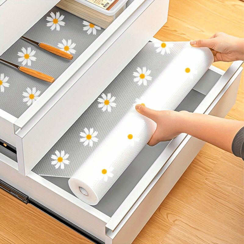 Коврик для полок, ящиков и холодильника, белый, пластик, 100x60 см