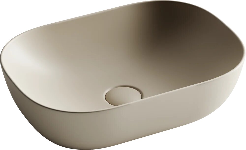 Накладная раковина Ceramicanova Element CN6009MC 46 фарфоровая, без отверстия под смеситель, раковина для ванной, 45, 5 см, прямоугольная, бежевая