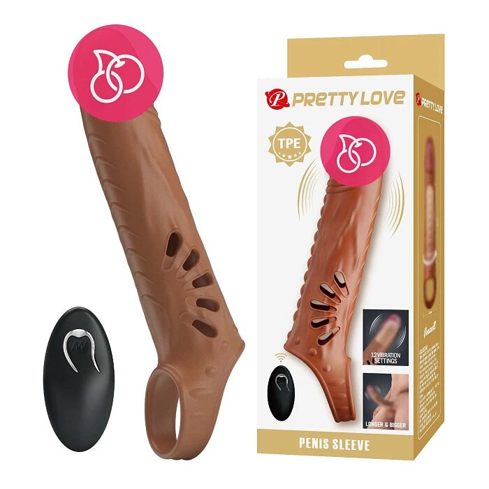 Стимулирующая насадка на член «Penis Sleeve» с вибрацией и пультом