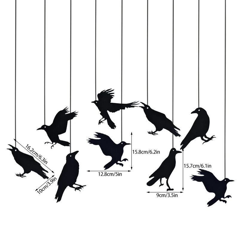 Хэллоуин Черная Ворона Подвесной Баннер Бумажные Фонарики Украшения Для Домашнего Бара Призрачный Город Реквизит Для Пугала М.