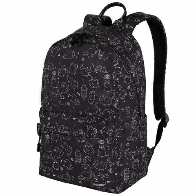 Рюкзак HEIKKI DREAM (хейки) универсальный, с карманом для ноутбука, эргономичный, "Crazy cats", 42х26х14 см, 273853