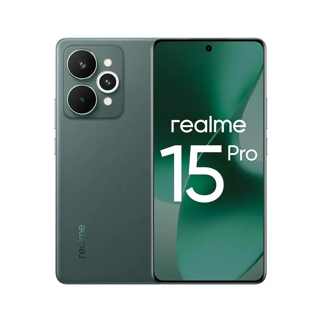 6.8" Смартфон REALME 15 Pro 12/512Gb, RMX5101, NFC, AMOLED, 144Гц, 7000мAч, зеленый