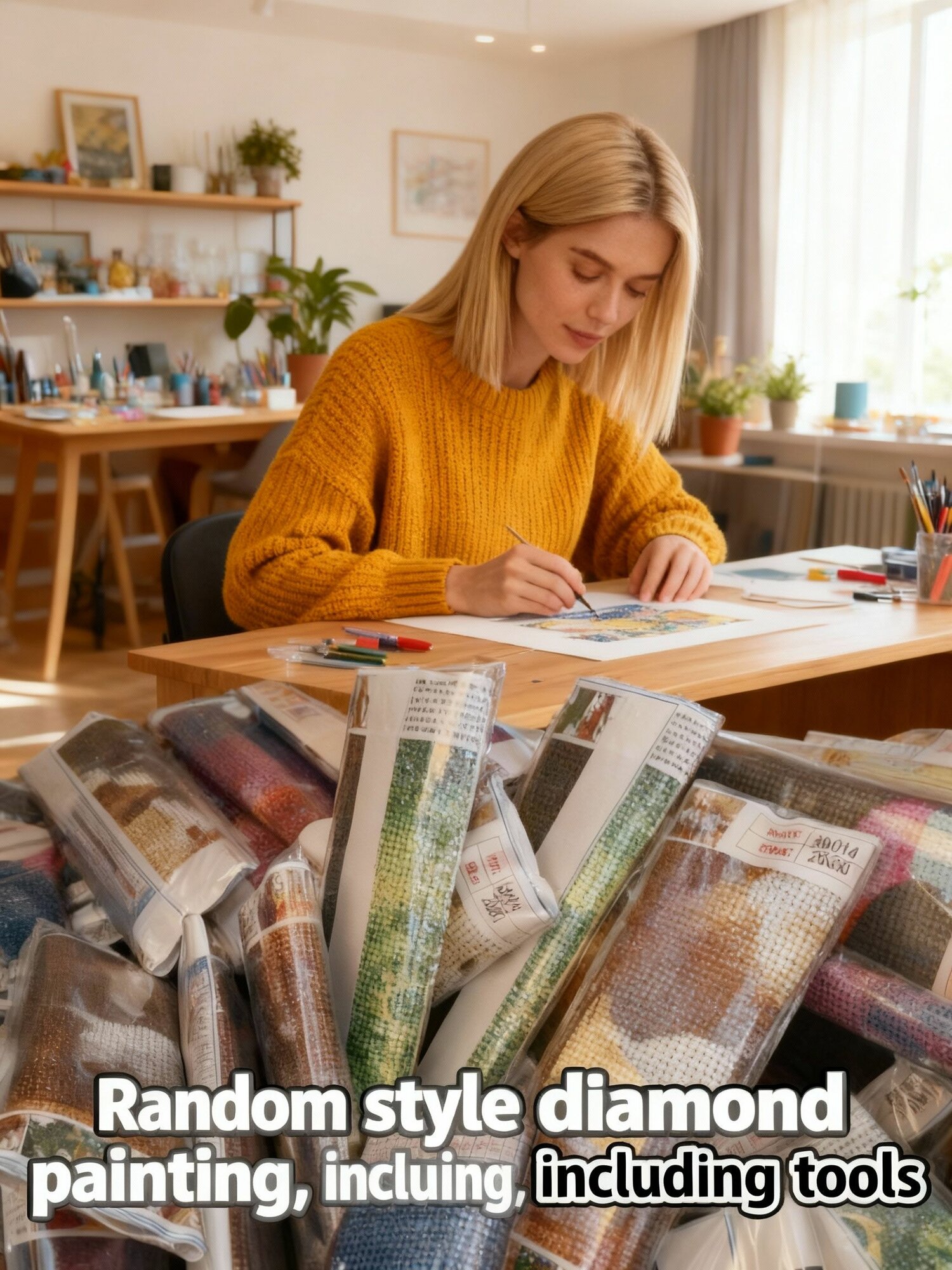 Набор для алмазной вышивки Случайный рисунок 30*40см, полный комплект страз и инструментов, распродажа остатков, низкая цена