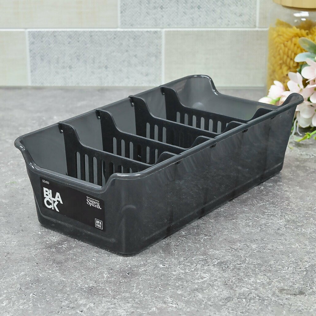 Органайзер для специй "Sugar&Spice Black", пластик, черный, BPA free, для кухни