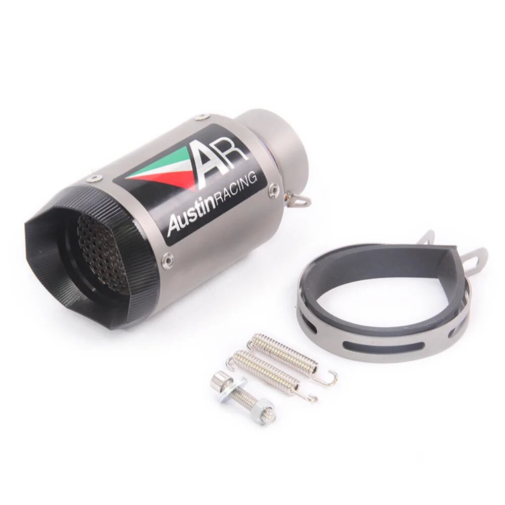 Универсальный модифицированный мотоциклетный глушитель 60 мм, спортивный автомобиль AR, выхлопная труба из алюминиевого сплава, подходит для S1000rr Cbr1000 Z900 Ninja Z400, AR-Sticker