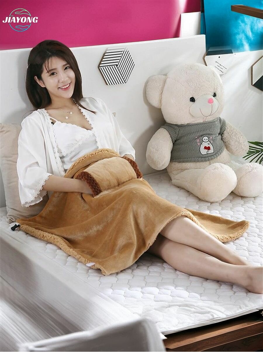 Портативное электрическое одеяло с подогревом для зимы Ультрамягкое Автоотключение Для дома, офиса и путешествий