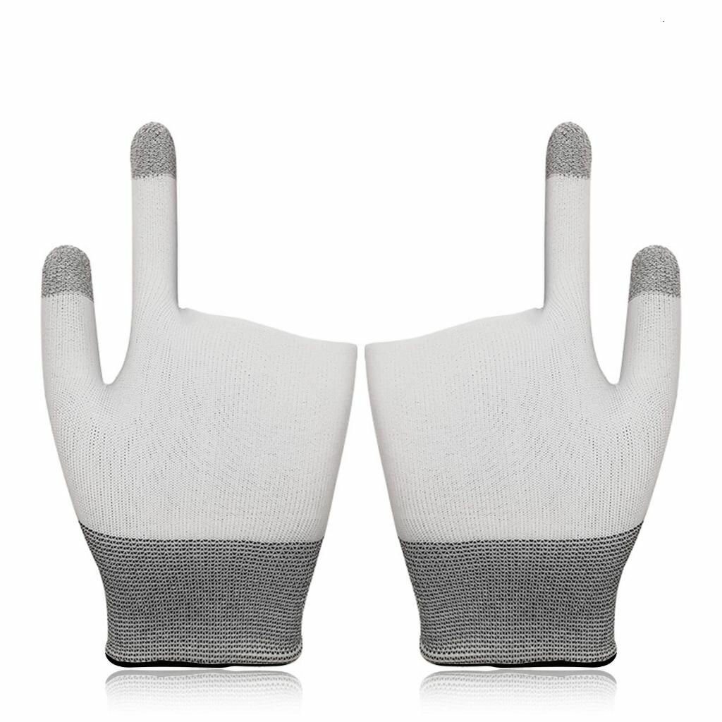 Игровые перчатки с двумя пальцами, дышащими и защищающими от пота рукавами для пальцев -белый