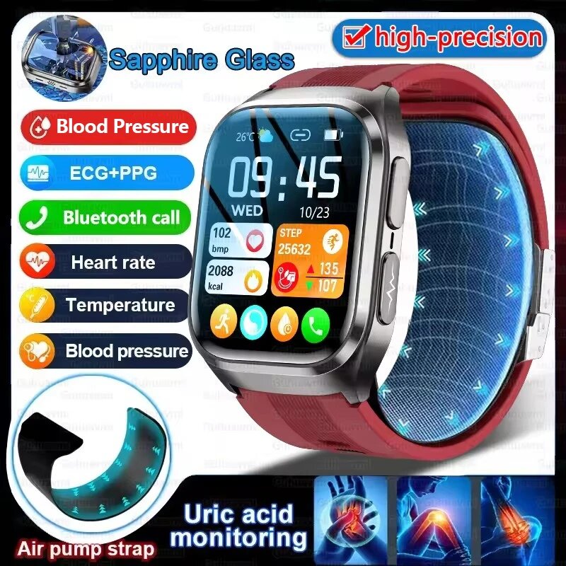 Smart Watch Red NFC ECG для мужчин и женщин